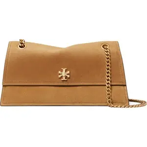 Tory Burch Kira Turnlock Suede Convertible Shoulder Bag - Toffee