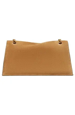 Tory Burch Kira Turnlock Suede Convertible Shoulder Bag - Toffee