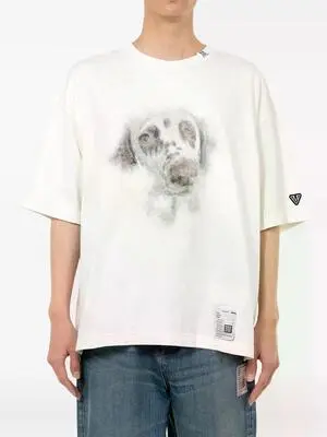 Mihara Yasuhiro Dog-print Text-detail T-shirt