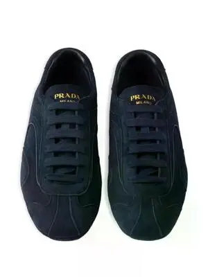 Prada Montecarlo Re-edition 2005 Suede Lace-up Sneakers - Black