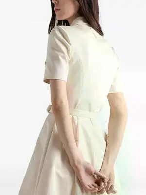 Prada Zip-front Flared Dress - Neutrals