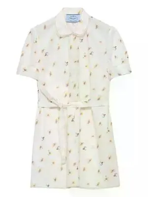 PRADA Floral-Print Mini Dress