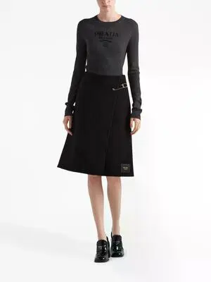 Prada Safety Pin-embellished Midi Skirt