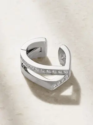 REPOSSI Antifer 18-karat White Gold Diamond Ear Cuff - Silver