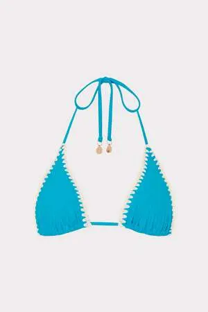 MILLY CABANA Solid Bikini Top - Teal