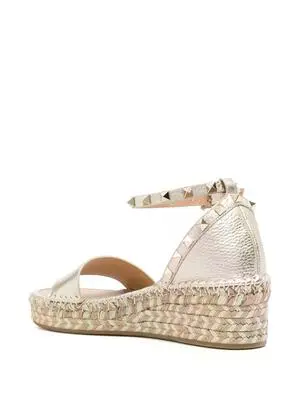 Valentino Garavani Rockstud-embellished Espadrilles - Gold