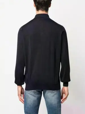 Brunello Cucinelli Long Sleeve Polo Shirt - Blue