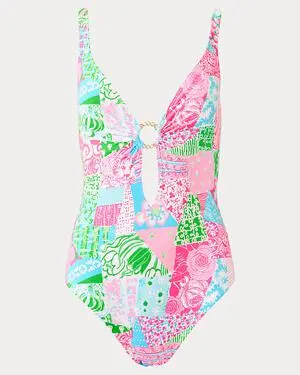 LILLY PULITZER Ester One-piece Swimsuit - Multi Crazy Quilt