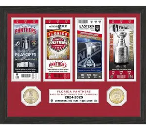 HIGHLAND MINT Florida Panthers 2025 Stanley Cup Ticket Frame