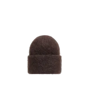 Moncler Mohair And Wool-blend Beanie - Brown