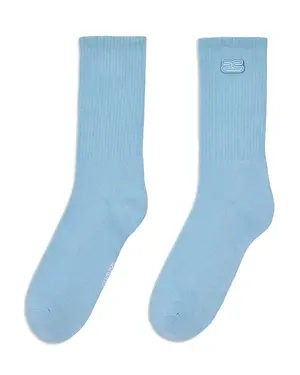 Sandro Double S Embroidered Socks - Blue Sky