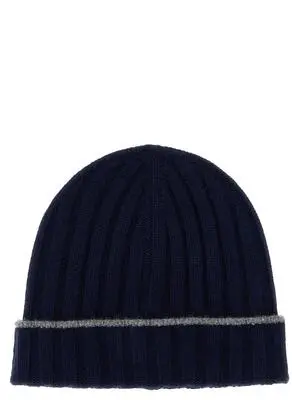 Brunello Cucinelli Cashmere Turn-Up Beanie - Blue
