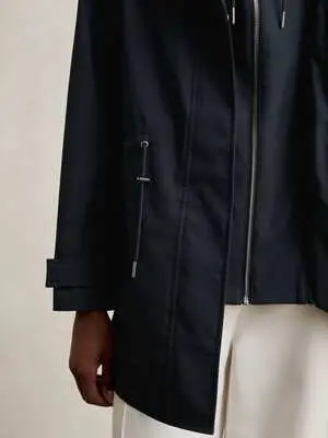 REISS Tia Removable Hood Rain Coat