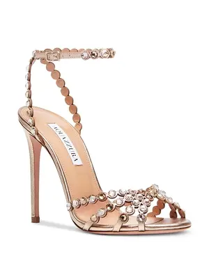 AQUAZZURA Tequila 105 Sandals - Light Copper