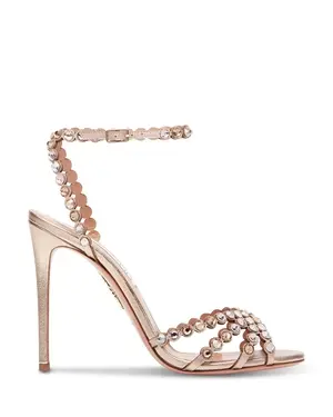 AQUAZZURA Tequila 105 Sandals - Light Copper