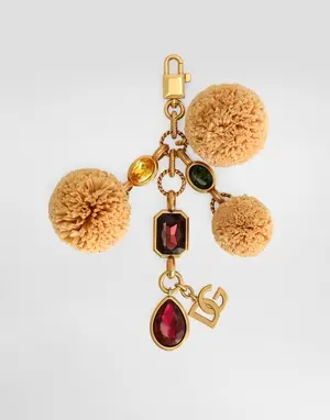 Dolce & Gabbana Metal And Raffia Keychain - Multicolor