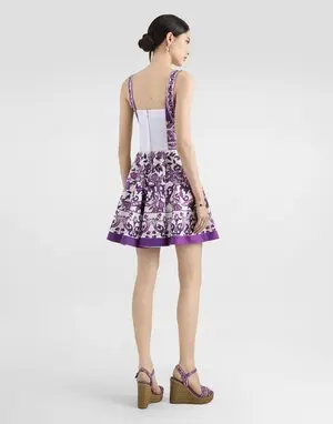 Dolce & Gabbana Majolica-print Poplin Dress - Multicolor