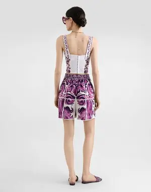 Dolce & Gabbana Majolica-print Poplin Bustier - Multicolor