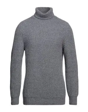 GRAN SASSO Turtleneck Virgin Wool Blend Knit Top - Grey