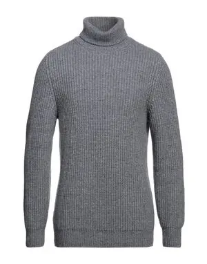 GRAN SASSO Turtleneck Virgin Wool Blend Knit Top - Grey