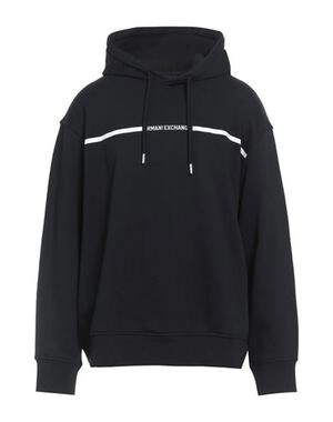 Armani Exchange Cotton French Terry Hoodie With Embroidered Logo - Blue