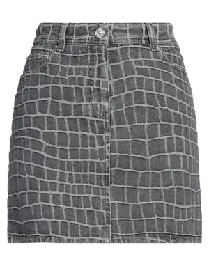 Versace Denim Pencil Skirt With Crocodile Print