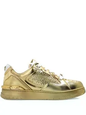 Versace Gold Tone Sneakers For Men
