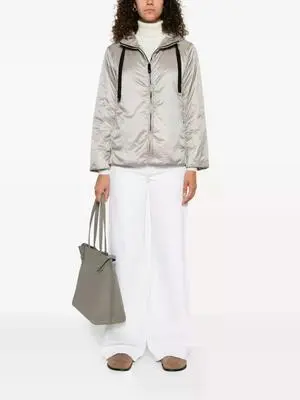 Max Mara The Cube Green Hooded Zip-front Jacket - Grey