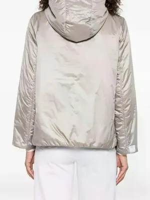 Max Mara The Cube Green Hooded Zip-front Jacket - Grey