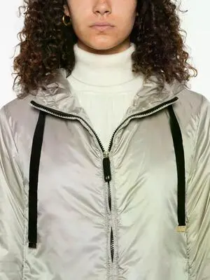Max Mara The Cube Green Hooded Zip-front Jacket - Grey
