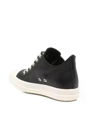 Rick Owens Leather Lace-up Sneakers - Black