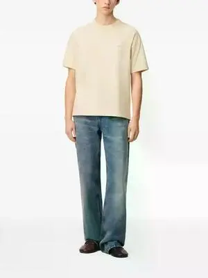 AMI Paris Raglan-sleeve Embroidered T-shirt - Neutrals