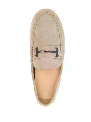 TOD'S Gommino Double T Suede Loafers - Neutrals