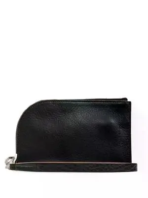 Rick Owens Curved Zip Leather Wallet - 09 Black