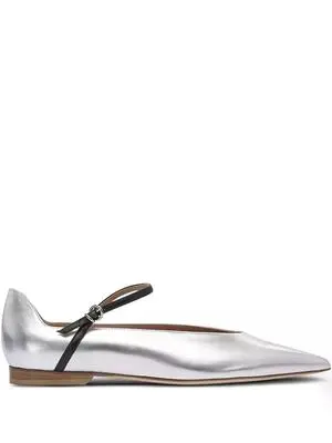 LELLA BALDI Théa Pointed-toe Leather Flats
