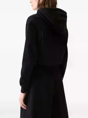 Jacquemus Cropped Cotton Fleece Hoodie - Black