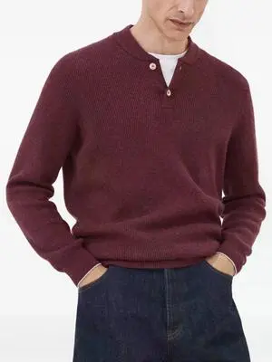 Brunello Cucinelli Ribbed Henley Sweater