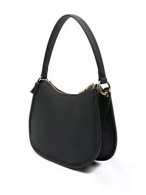 Moschino Logo-plaque Curved Shoulder Bag - Black
