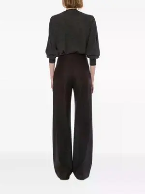 Alberta Ferretti Virgin-wool High-waisted Trousers - Grey