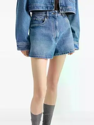 Prada High-rise Five-pocket Denim Shorts