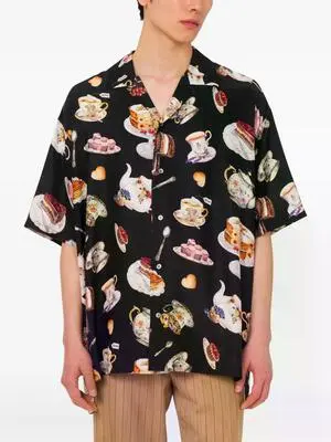 Moschino Printed Silk Shirt - Black