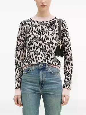 Fiorucci Leopard-jacquard Crew-neck Sweater