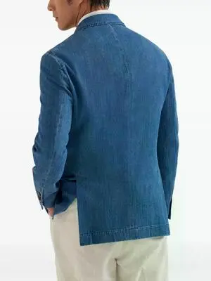 Brunello Cucinelli Three-button Patch-pocket Blazer - Blue