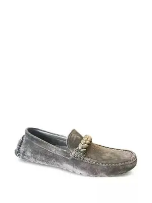 GIANVITO ROSSI Braided Suede Loafers