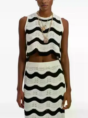 La DoubleJ Wave-pattern Knitted Top