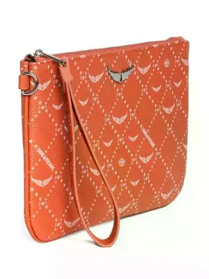 Zadig&Voltaire Monogram Clutch With Signature Wings Logo - Orange