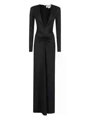 Victoria Beckham Plunge-neck Gathered Maxi Dress