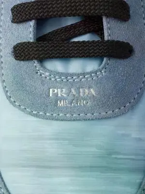 Prada Collapse Suede-trimmed Sneakers - Blue