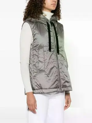 Max Mara Hooded Zip-front Gilet - Grey