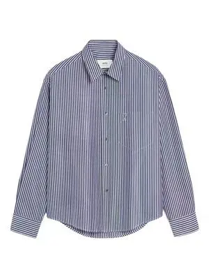 AMI Paris De Coeur Striped Shirt - Blue